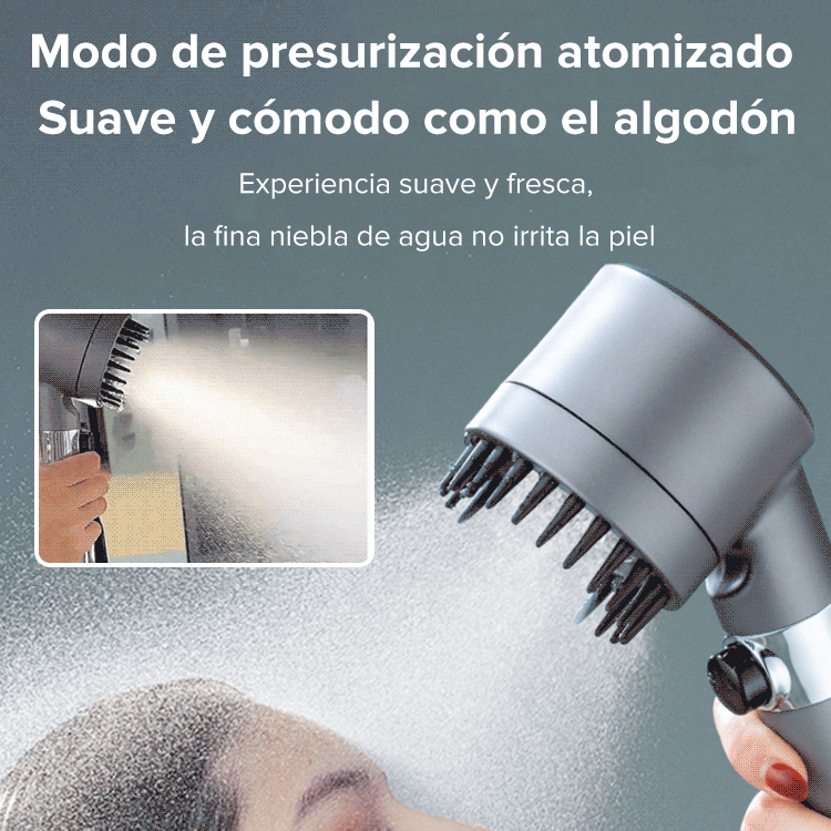Cabezal de ducha multifuncional de ajuste con un botón y masaje alemán ...